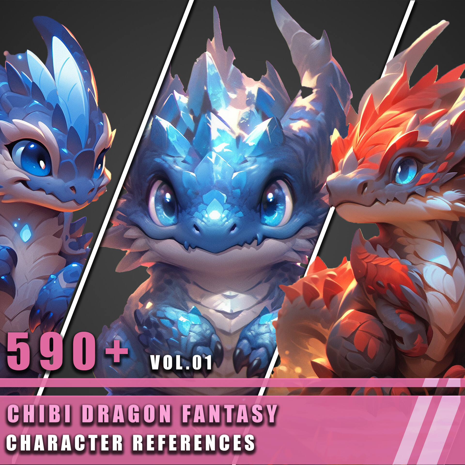 ArtStation - 590+ Chibi Dragon Fantasy - Character References Vol.01