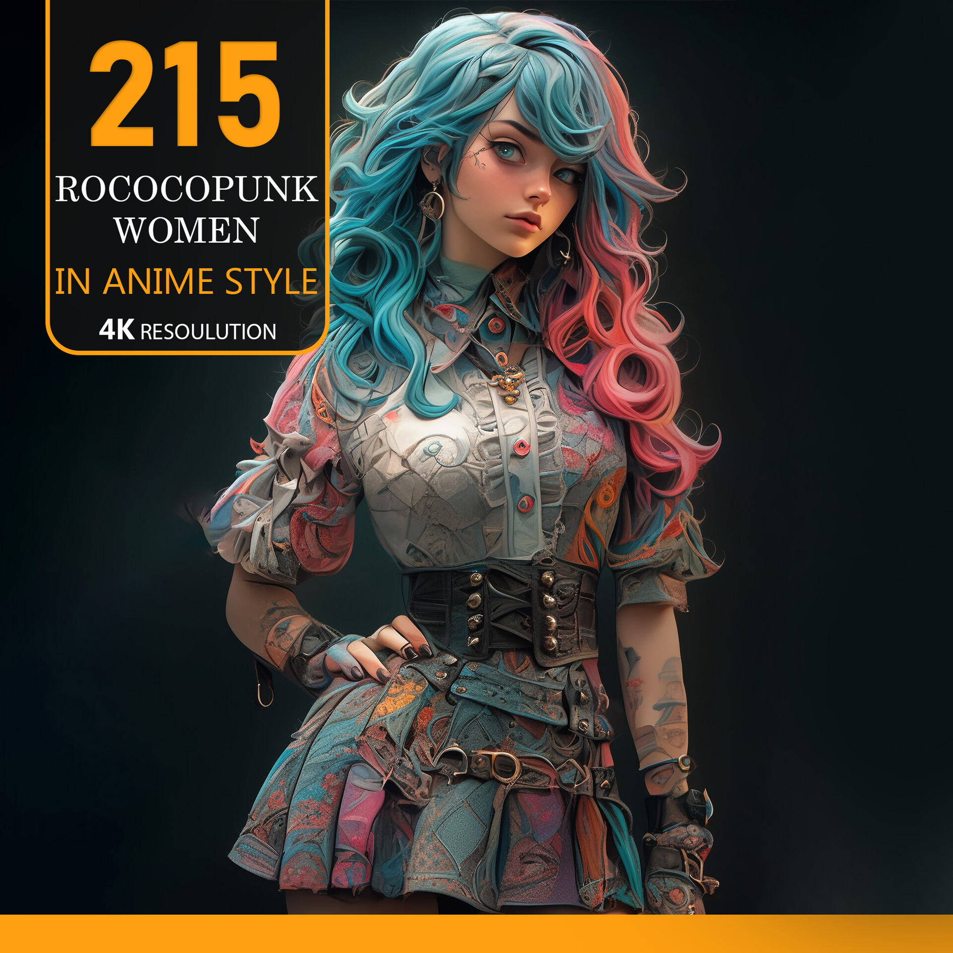 ArtStation - Rococopunk Women In Anime Style Vol.33-4K|Anime Character ...