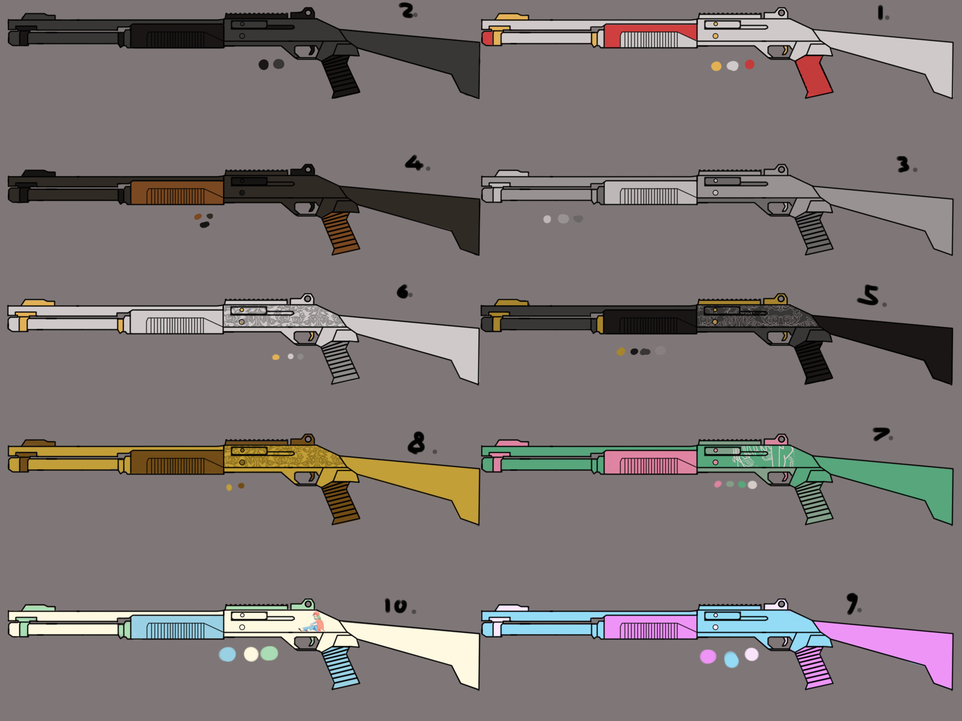 ArtStation - Shotgun Weapon concepting and model for College Work