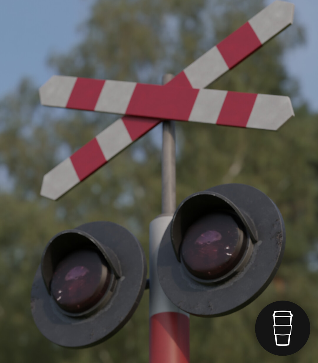 ArtStation - Polish railway crossing sign