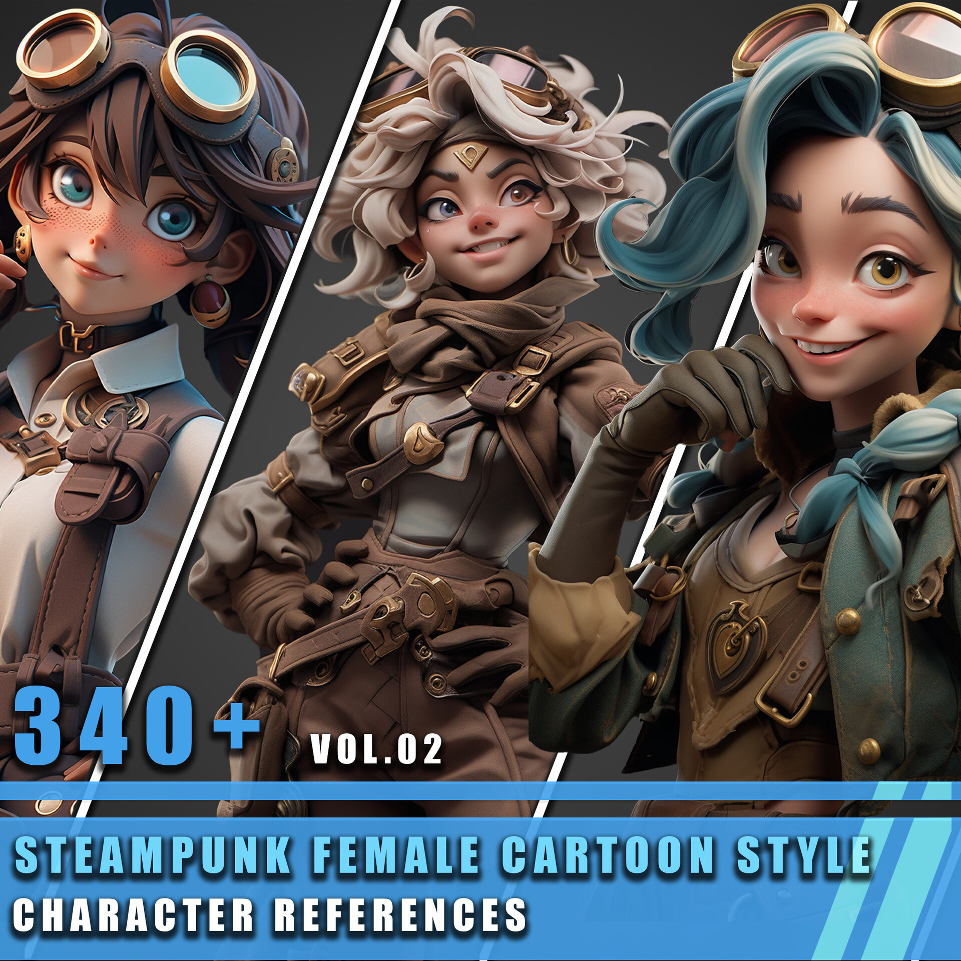ArtStation - 340+ Steampunk Female Cartoon Style - Character References ...