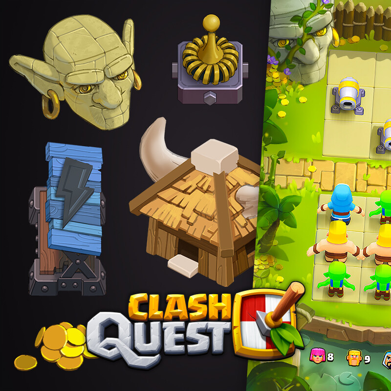 ArtStation - Clash Quest - Jungle & Electro Valley Arena