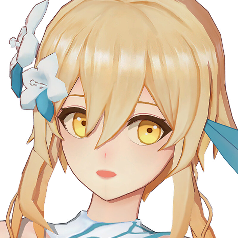 ArtStation - Genshin impact Lumine toon style handpainted 3D fan art