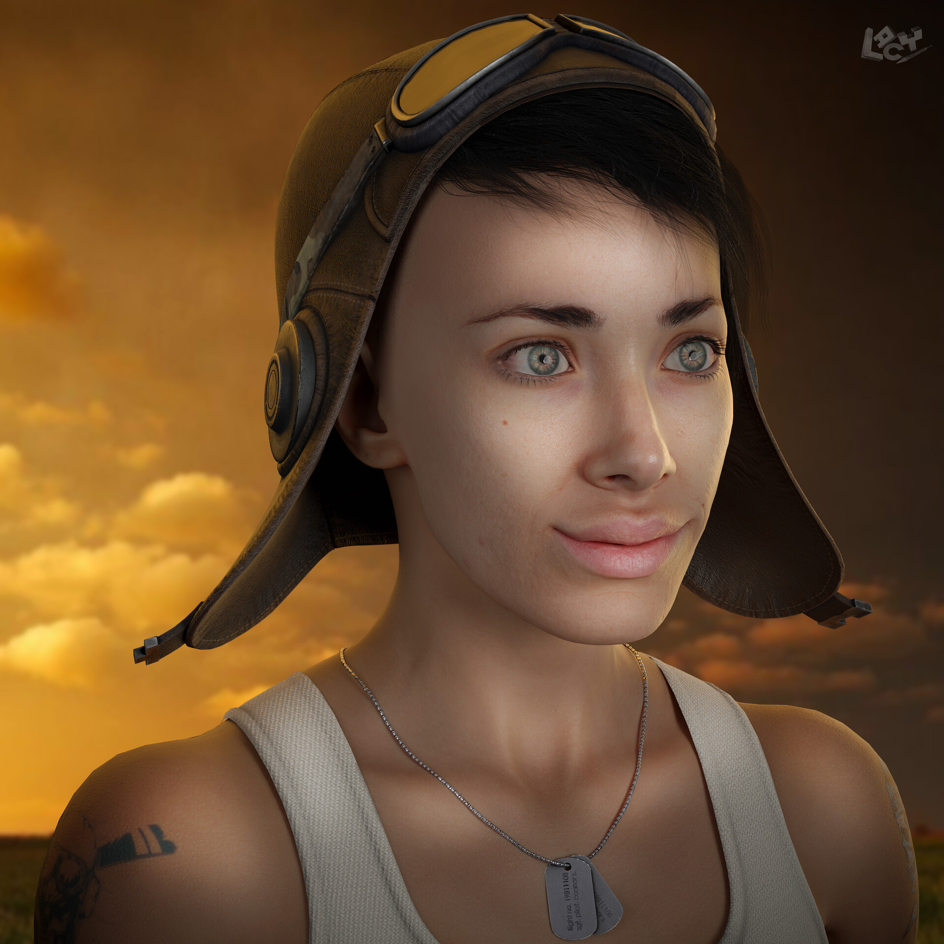 ArtStation - Vintage Pilot Girl