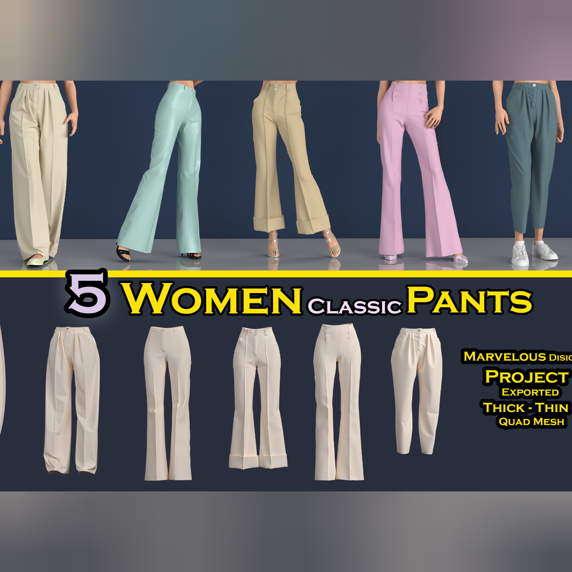 ArtStation - Classic Pants for women