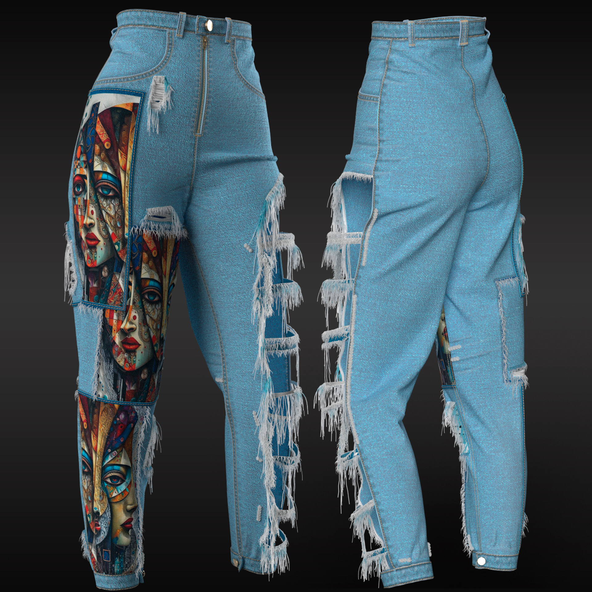 ArtStation - Denim & Patchwork. Marvelous Designer