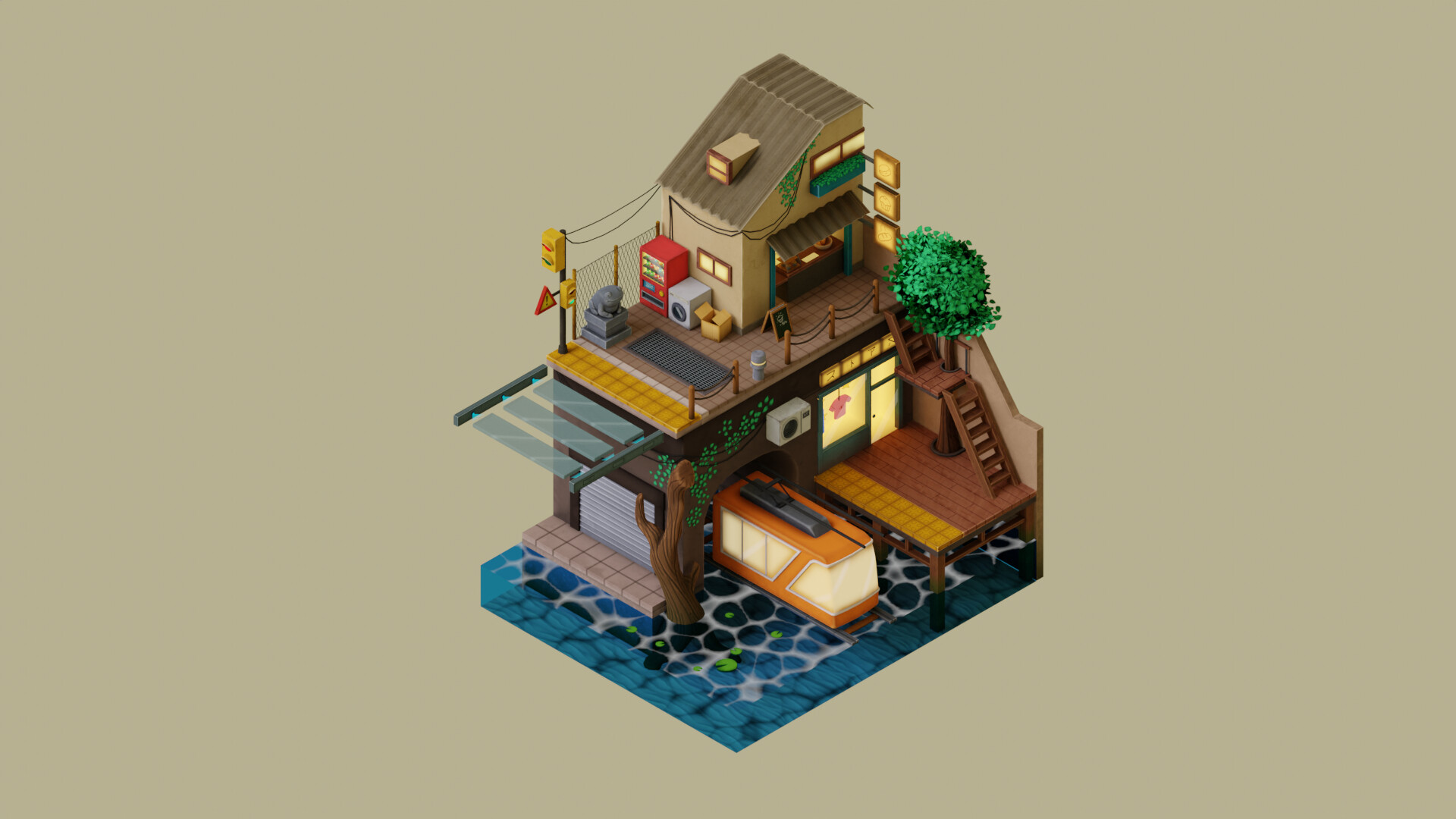 ArtStation - Stylized Enviroment Diorama Unity