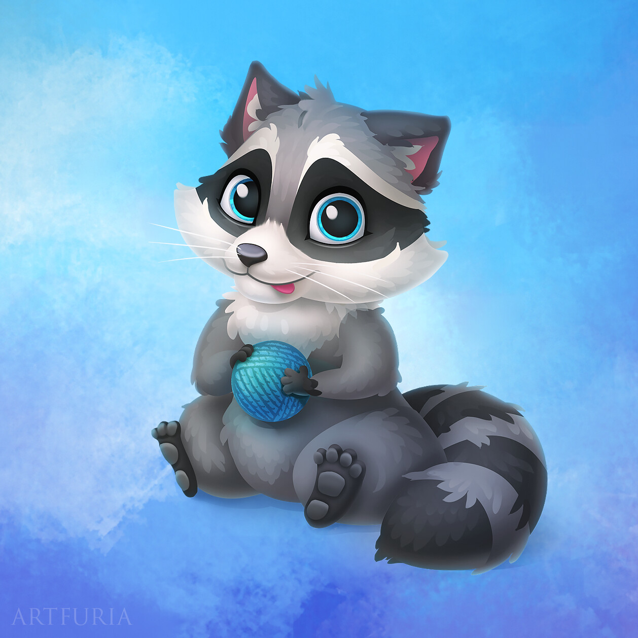 ArtStation - Cute Raccoon