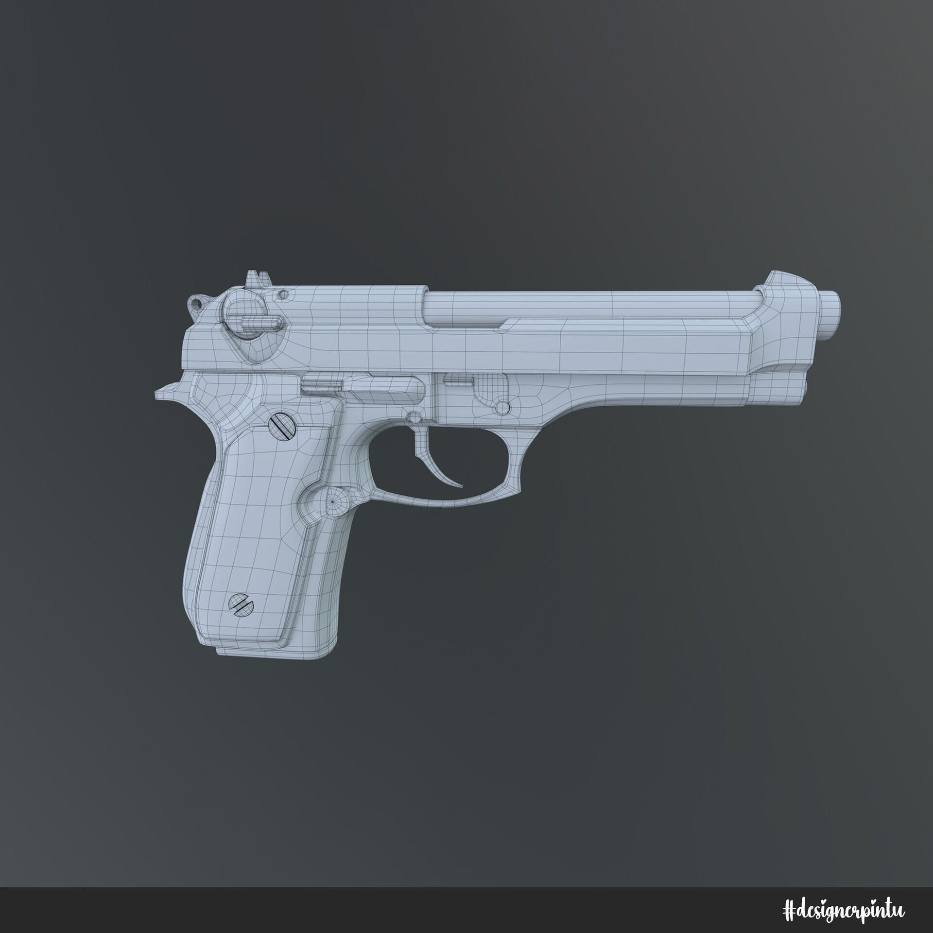 ArtStation - Semi-Automatic Pistol 3D Model