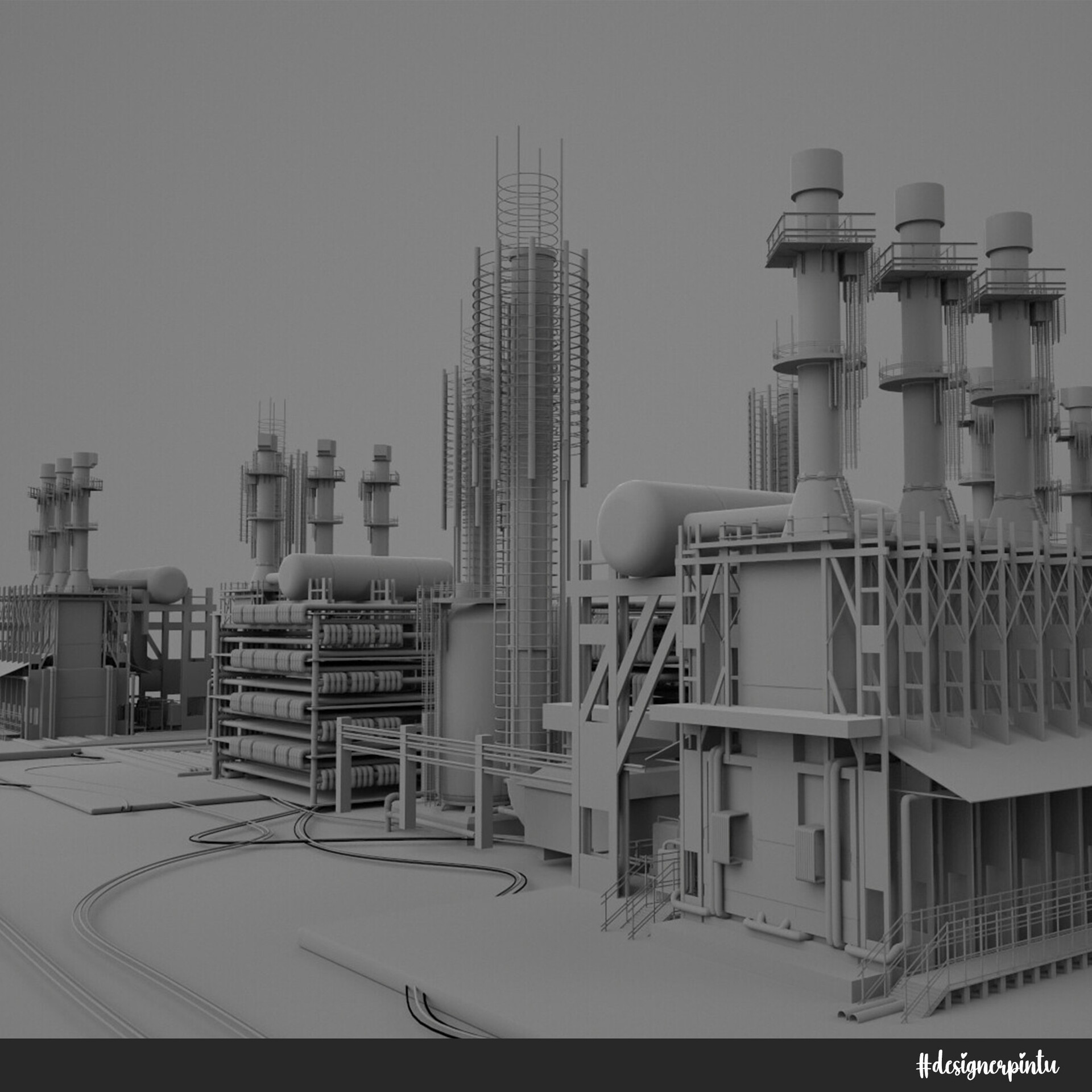 ArtStation - GAS PROCESSING PLANT Game Environment 3d Model