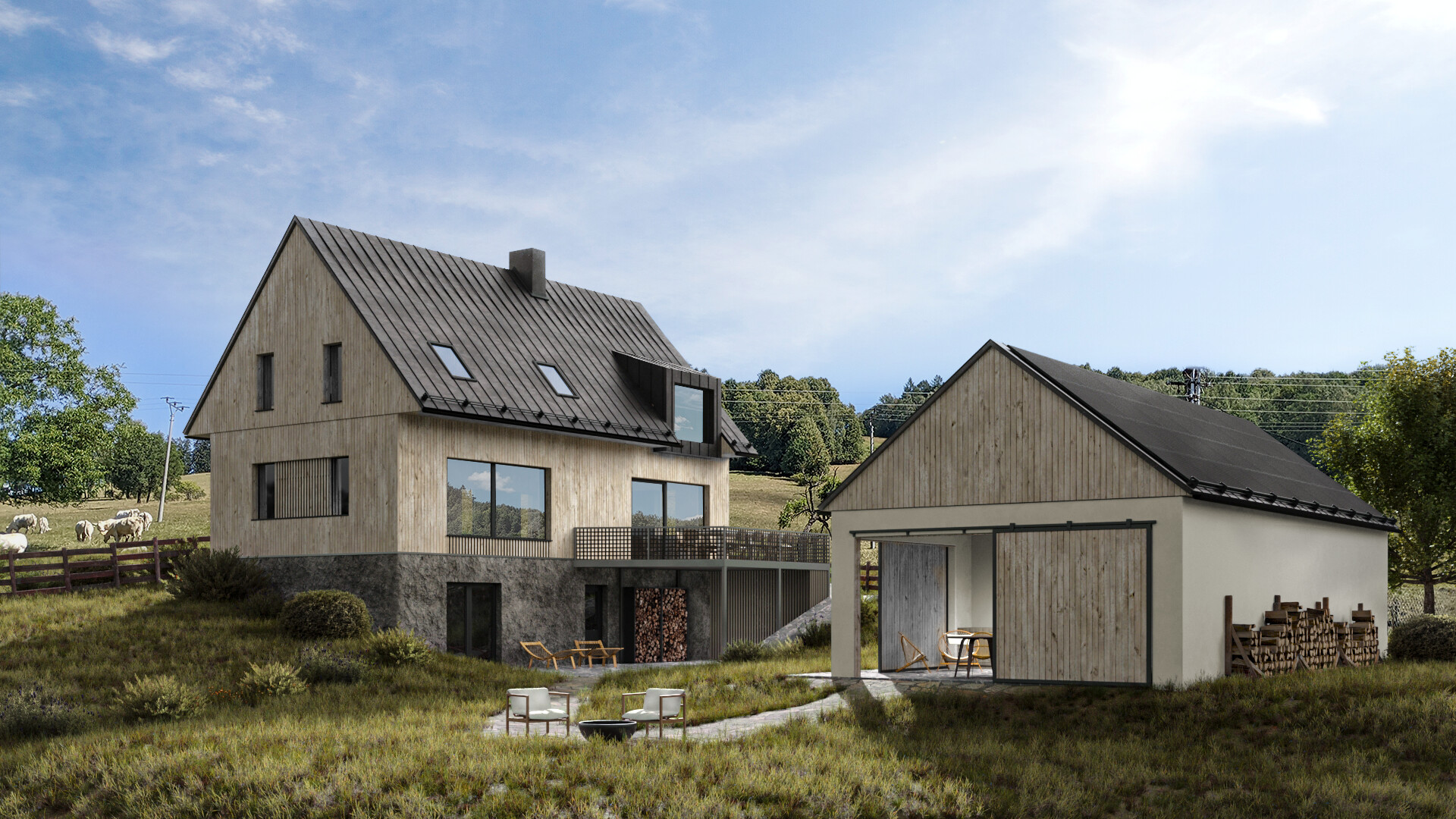 ArtStation - Private house in meadows