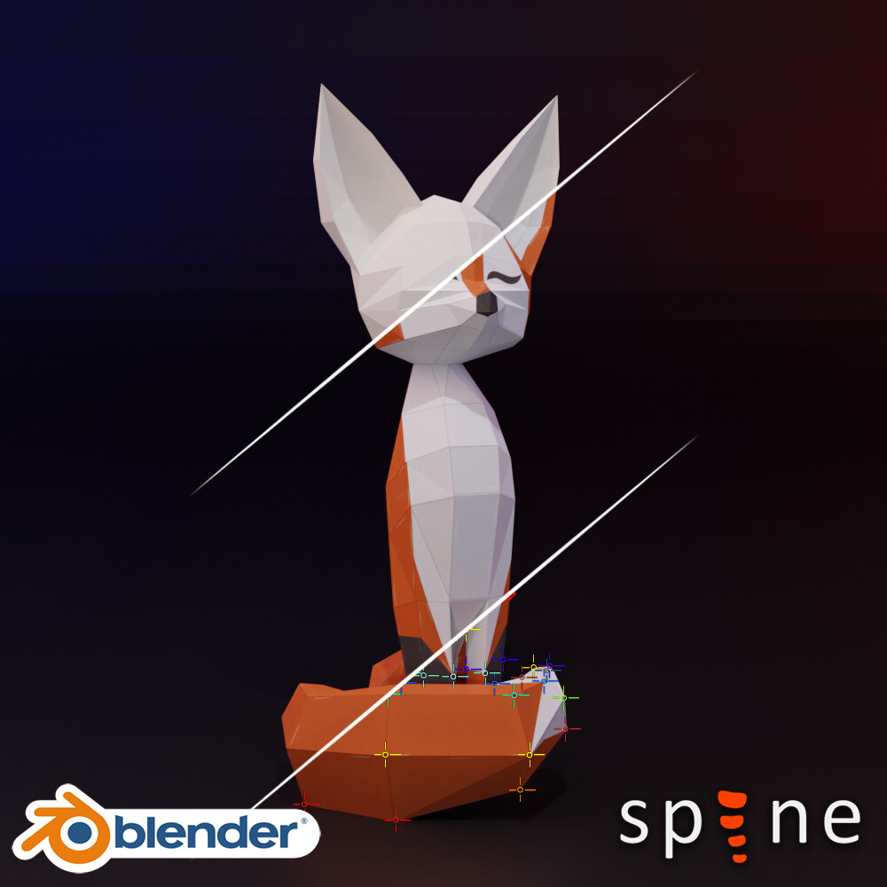 ArtStation - 3D Fox rotate in Spine 2D