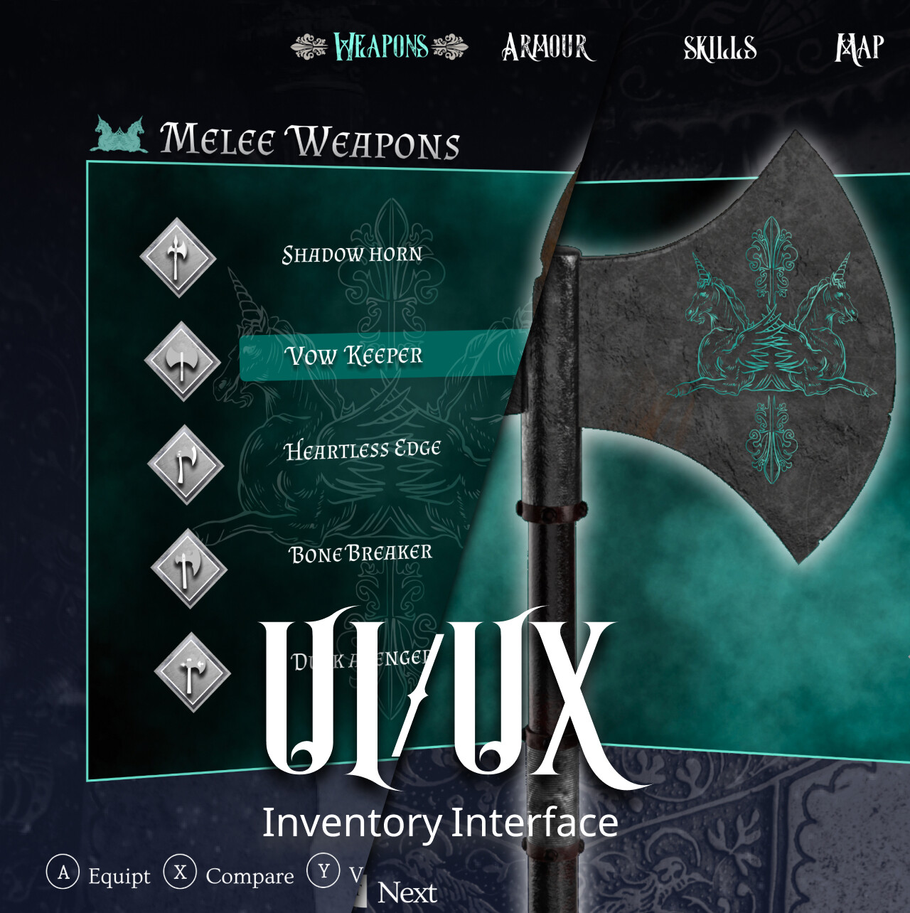 ArtStation - Inventory UI Design - for my notional medieval RPG game ...