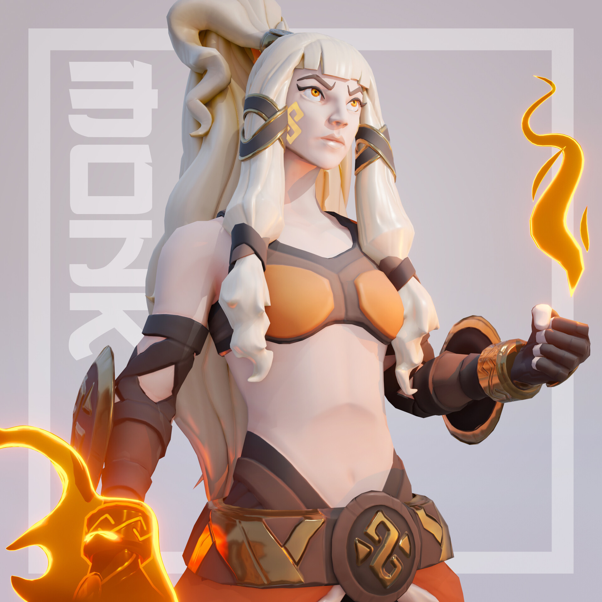 ArtStation - Fiery Monk