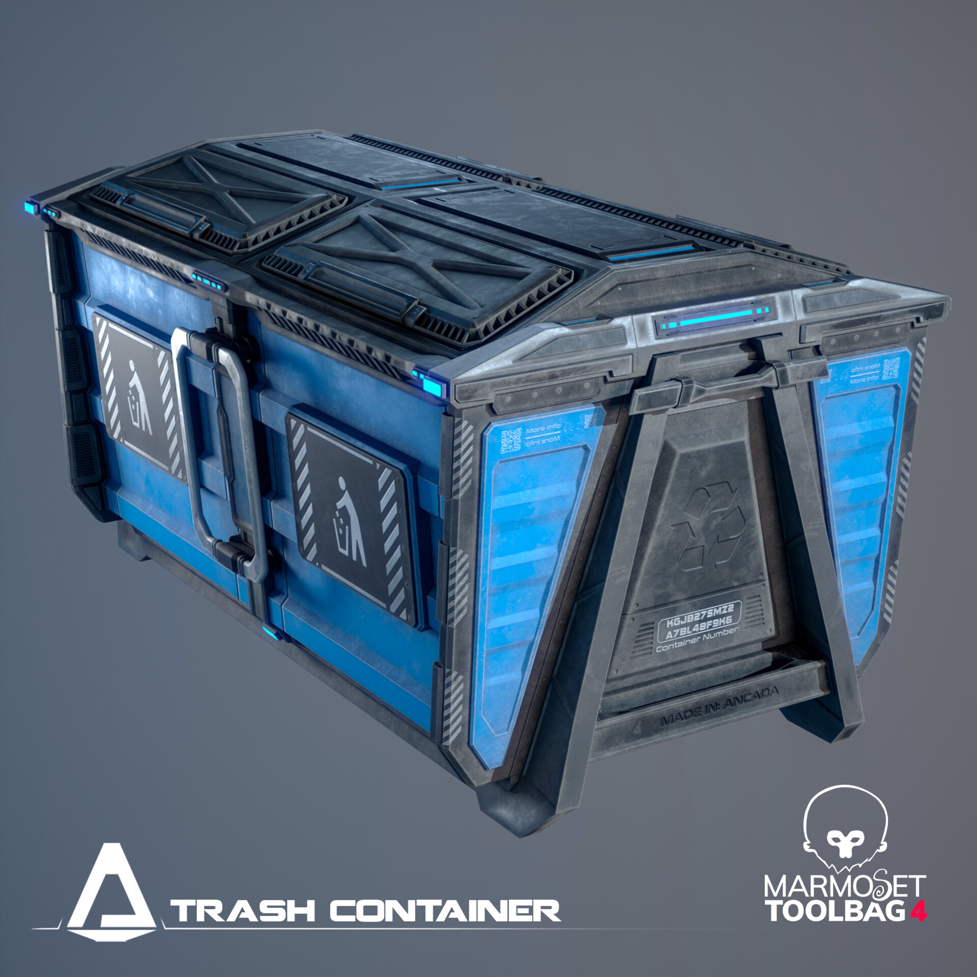 ArtStation - Futuristic Trash Container Game Redy