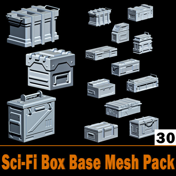 ArtStation - Sci-Fi Box Base Mesh Pack