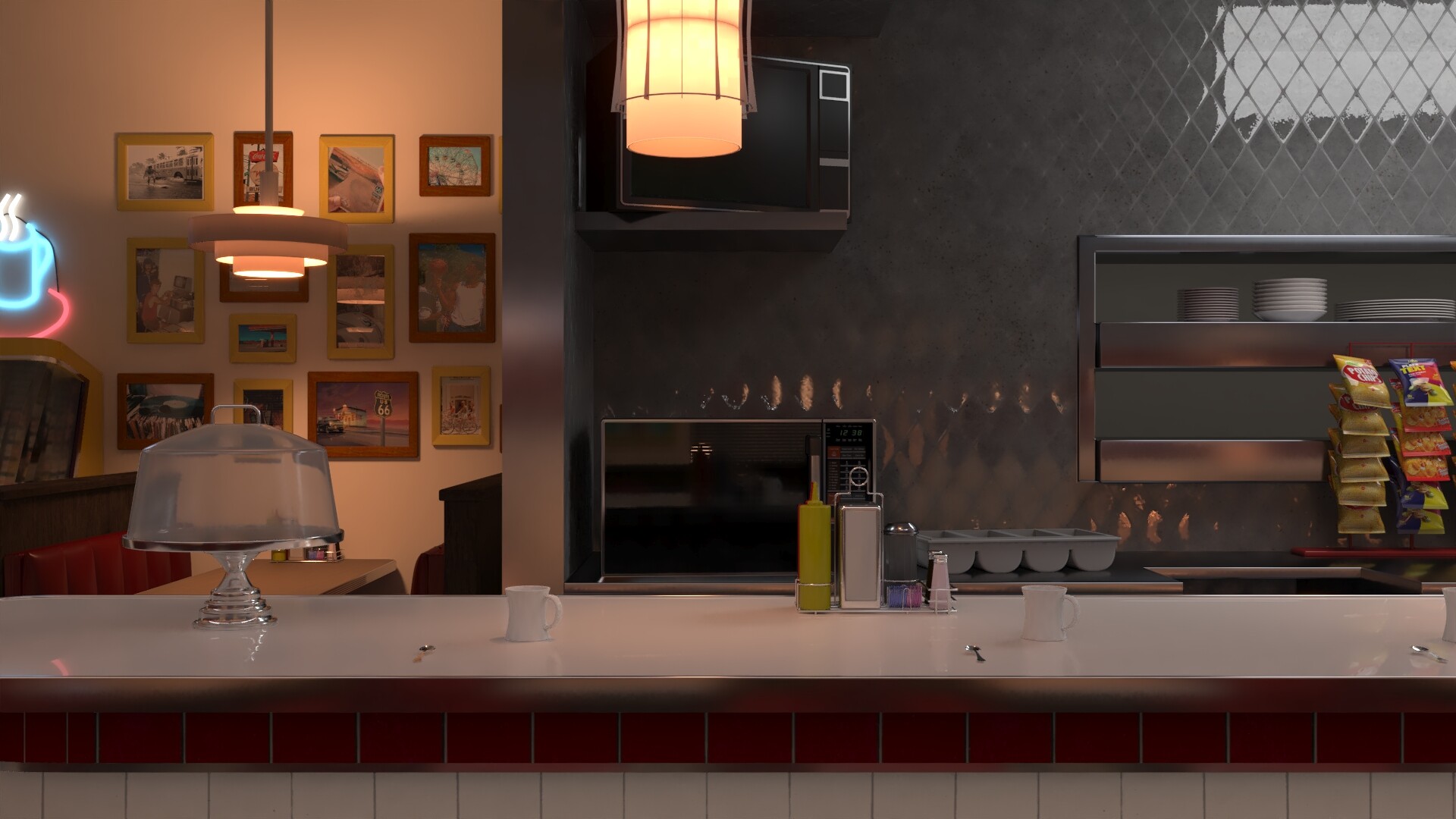 ArtStation - Bo's Diner / Baby driver