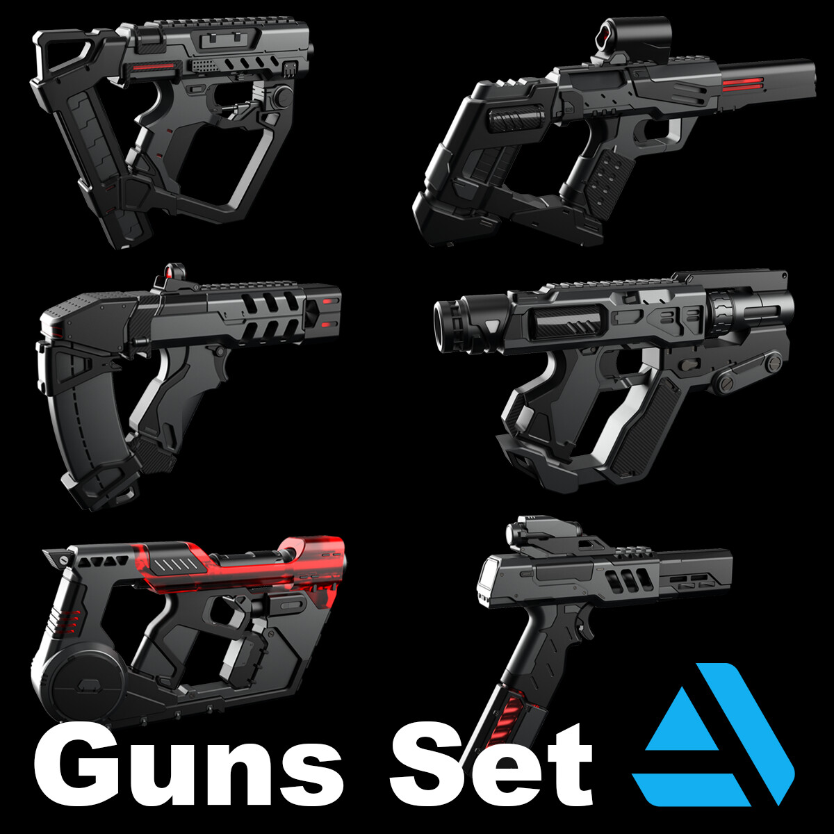ArtStation - Sci-Fi Guns Set "Alpha"