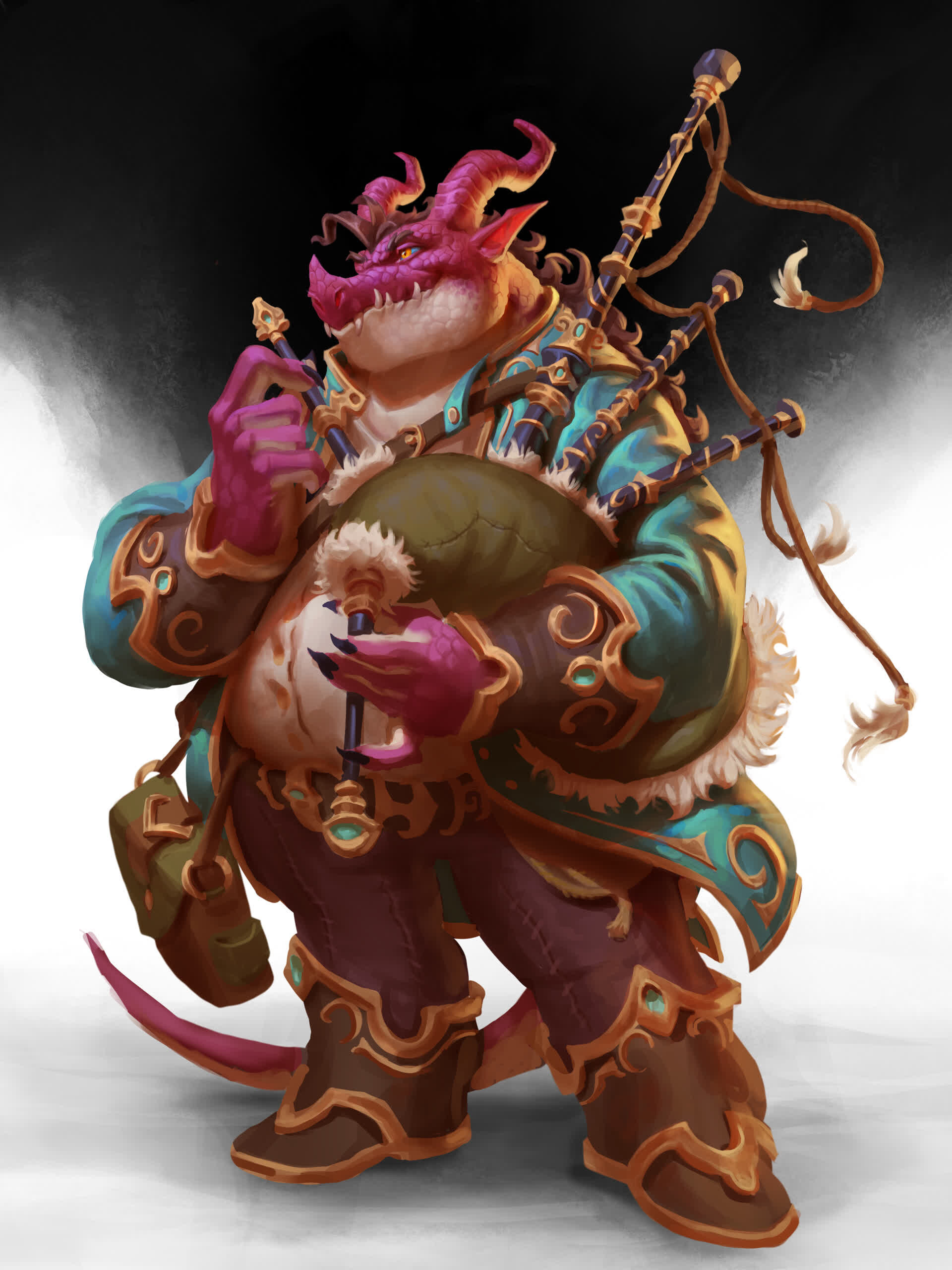 ArtStation - Voresong, Fire Dragon Dragonborn