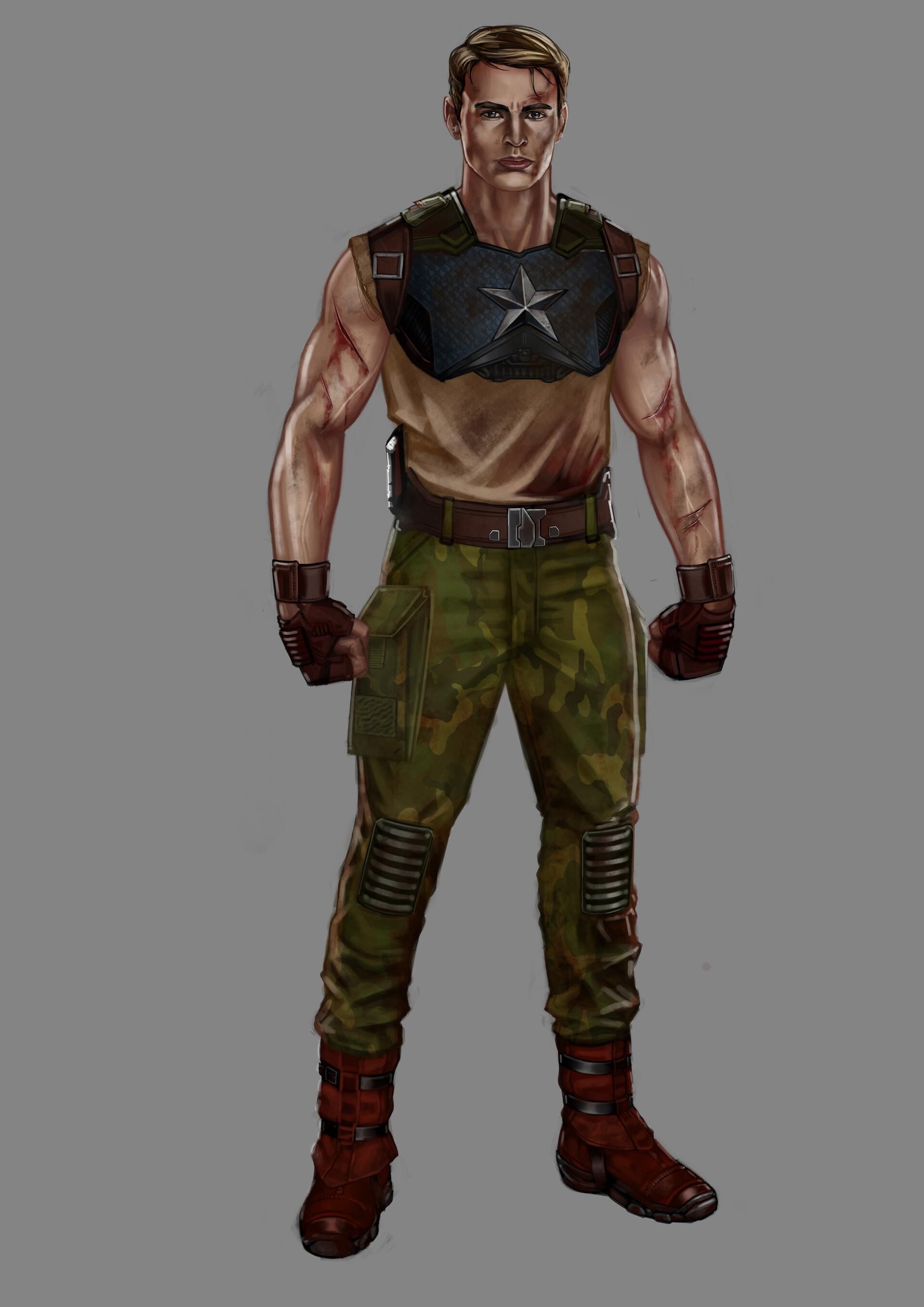ArtStation - Captain America Forest Combat Outfit