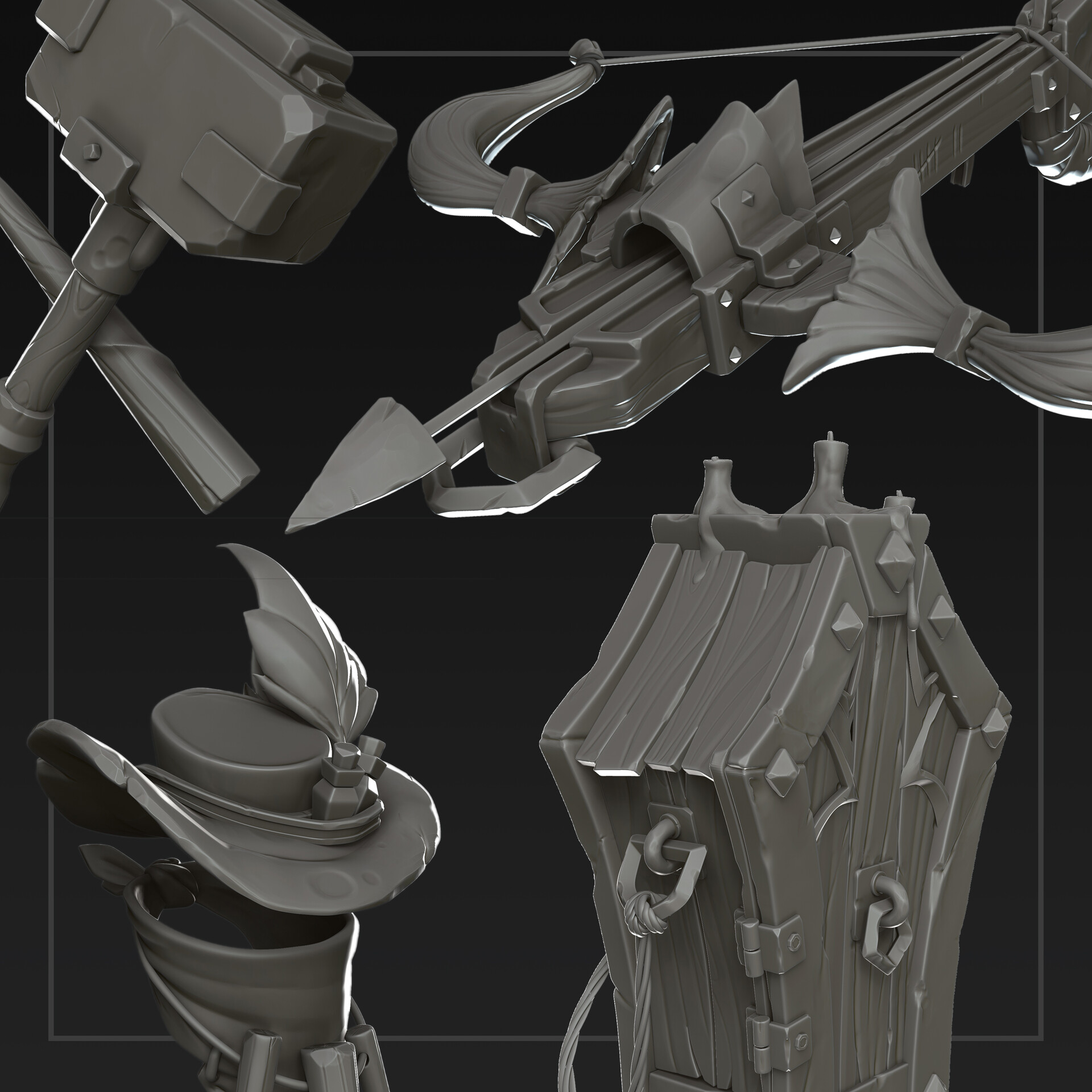 ArtStation - Stylized Sculpts - Vampire Vampire Hunter Diorama