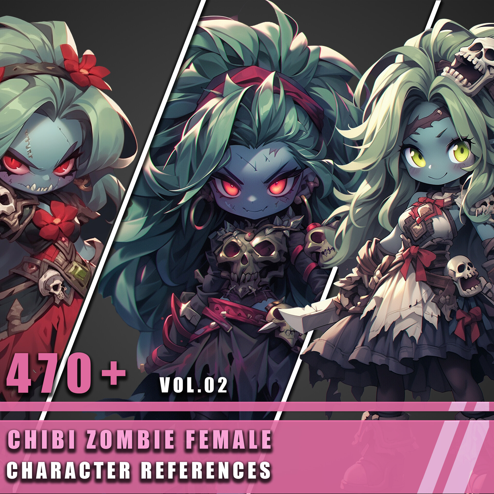 ArtStation - 470+ Chibi Zombie Female - Character References Vol.02