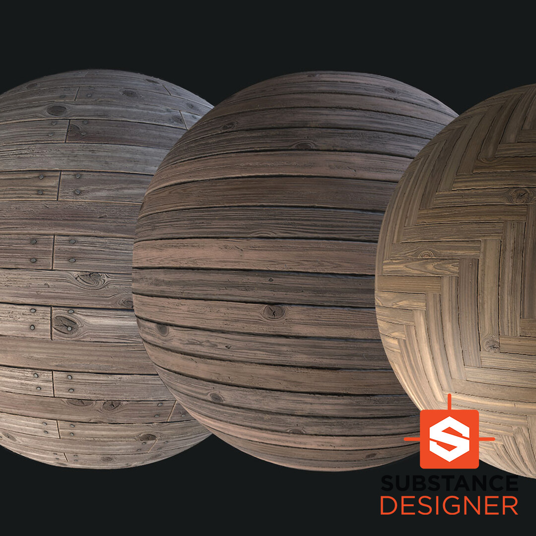 ArtStation - Wood materials ( planks/parquet) - Substance Designer