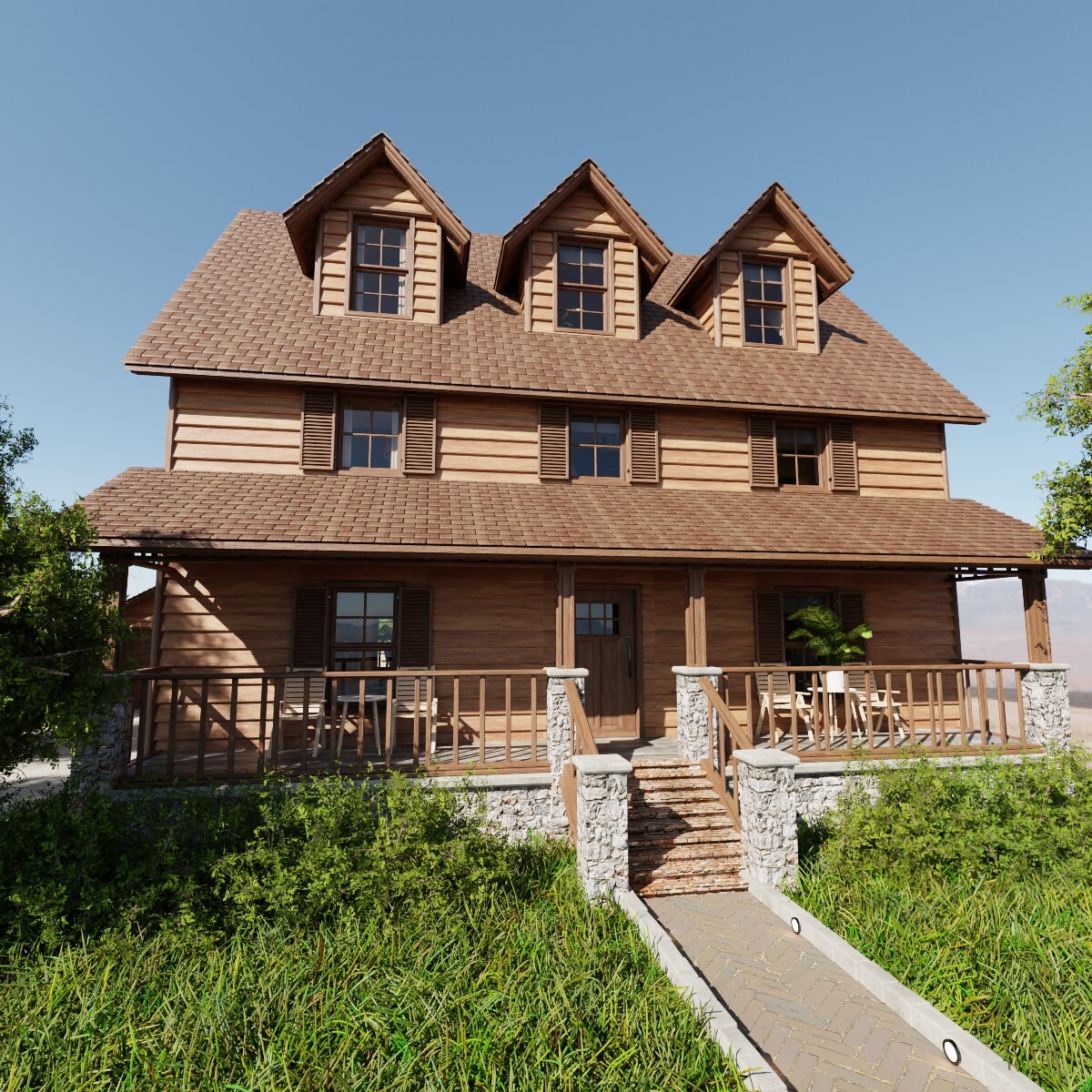 ArtStation - Modular Classic Style American House 13