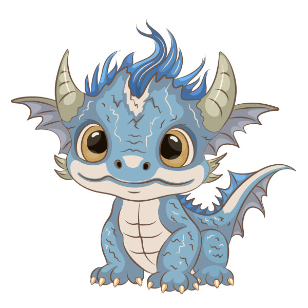 ArtStation - Marsupial cartoon dragon. Fantasy clipart.