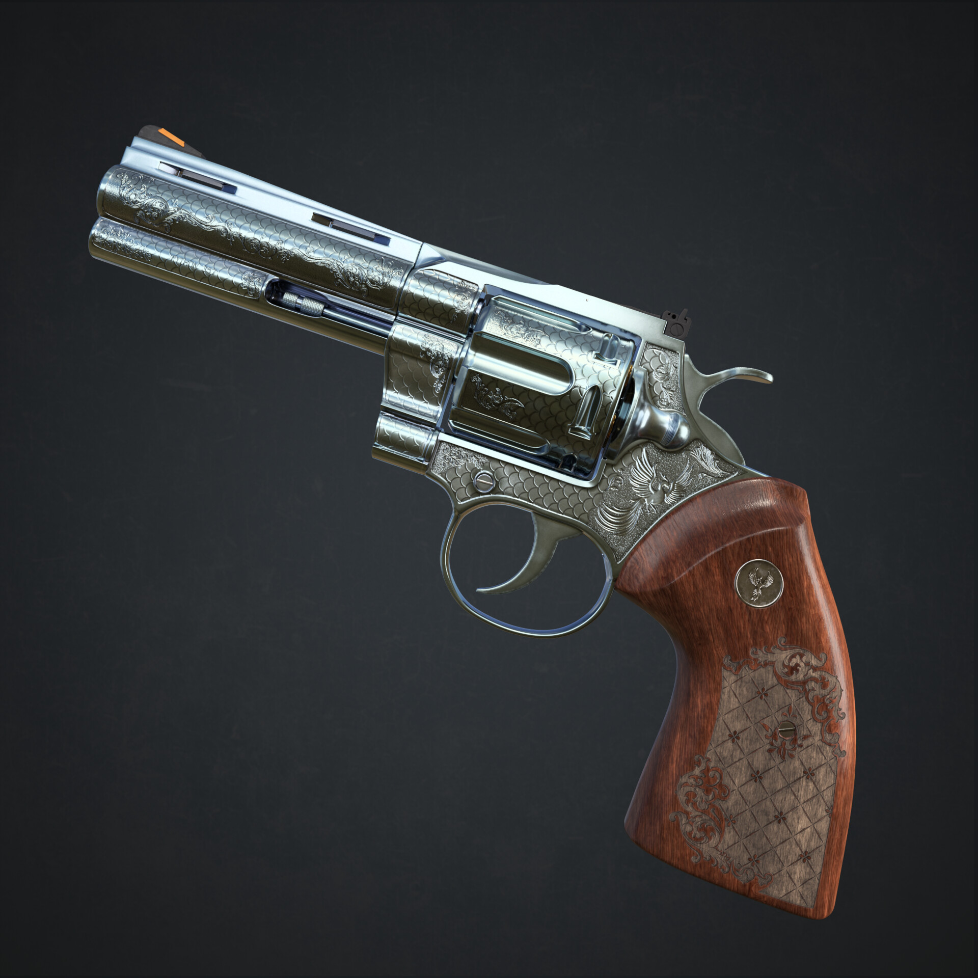 Engraved Colt Revolver