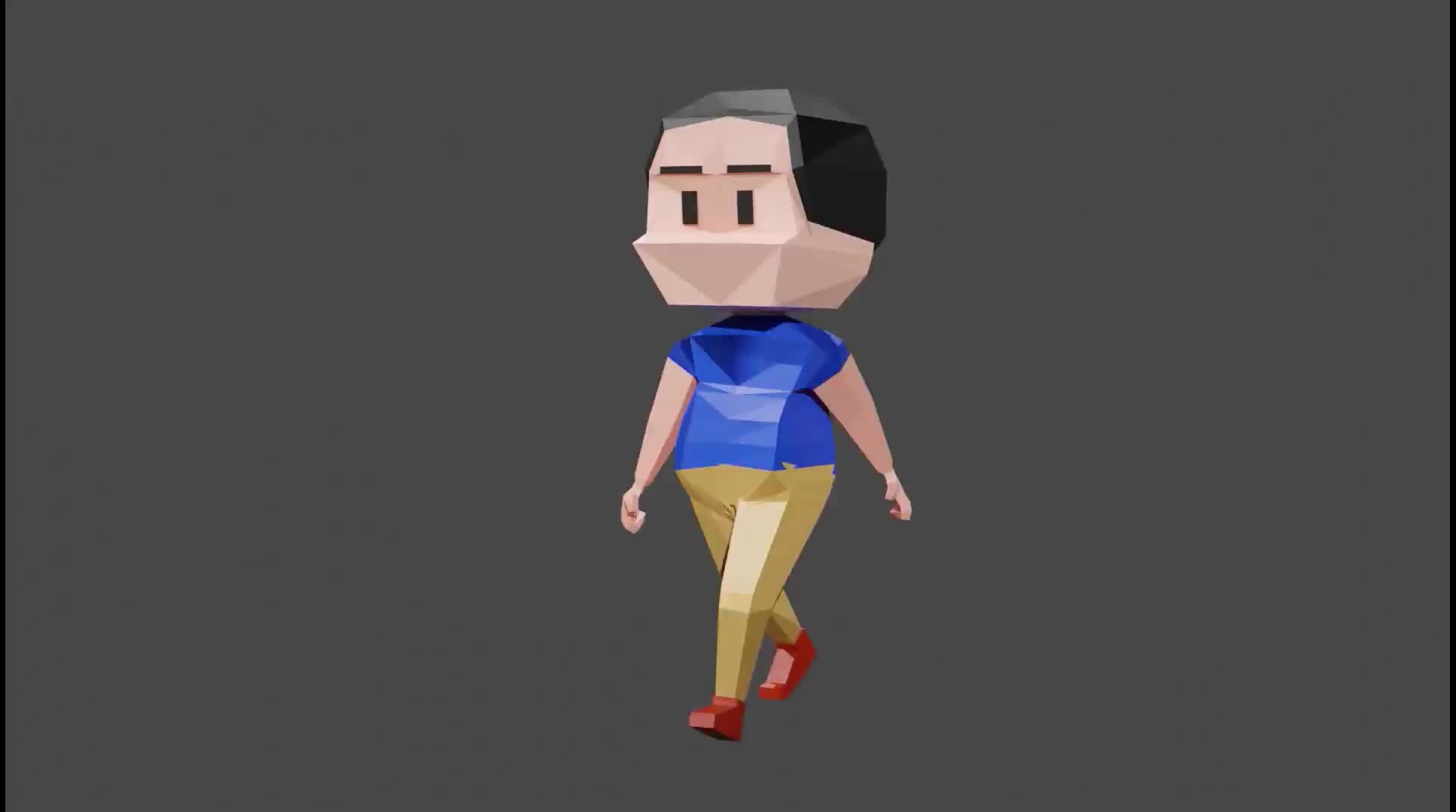 ArtStation - Low poly man model walking