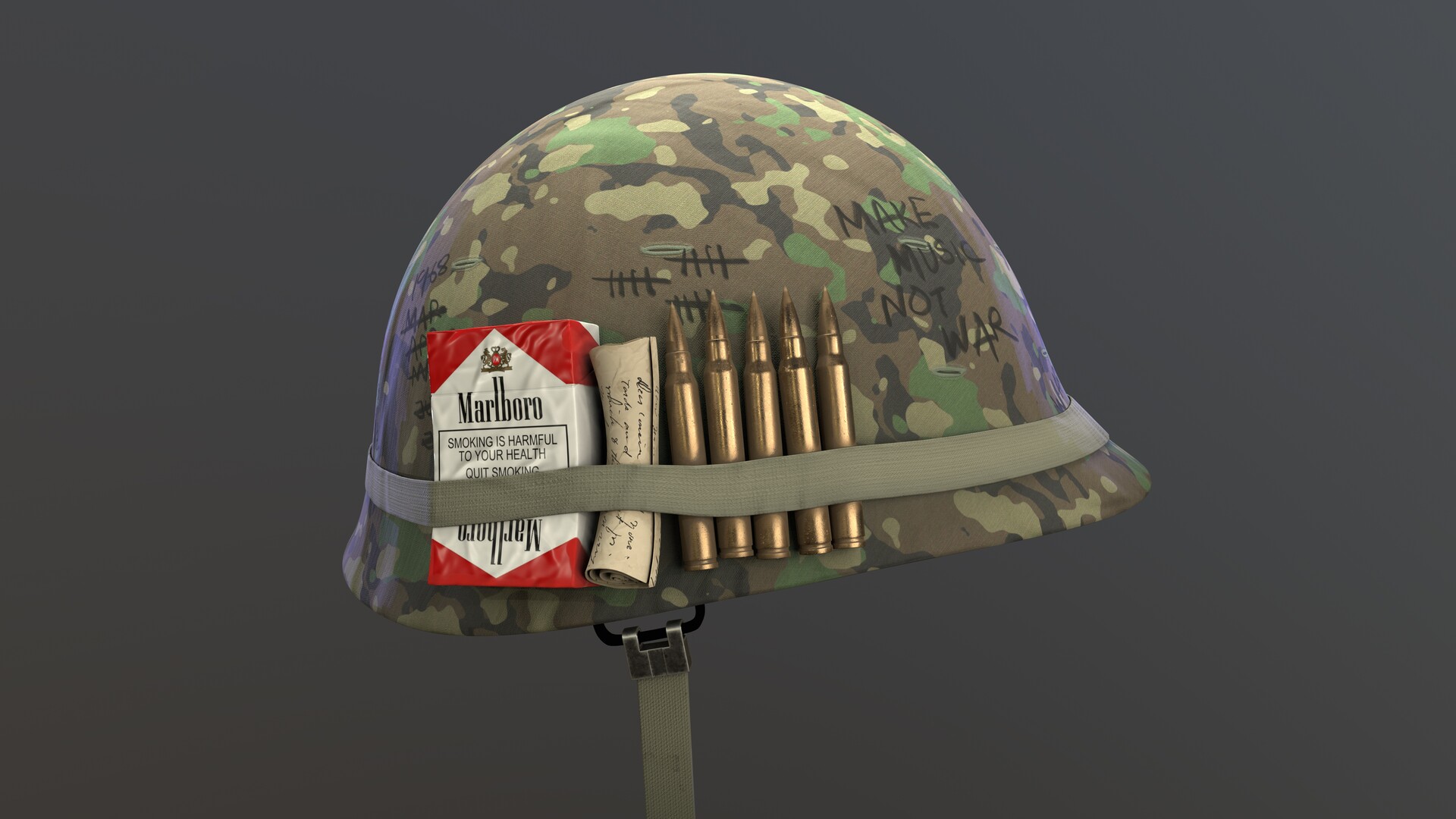 ArtStation - Vietnam War Military Helmet
