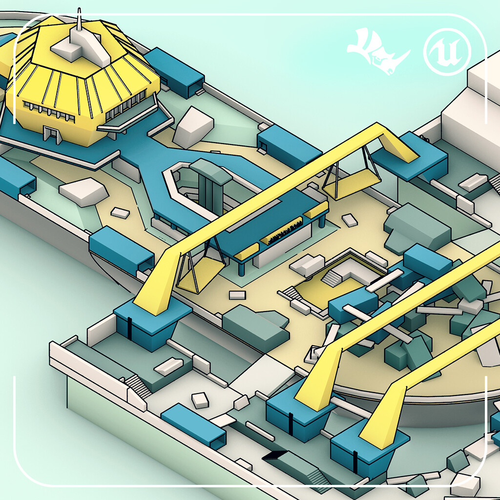 ArtStation - «Landed Ship» Blockout