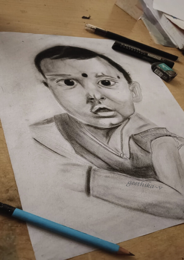 ArtStation - cute baby drawing