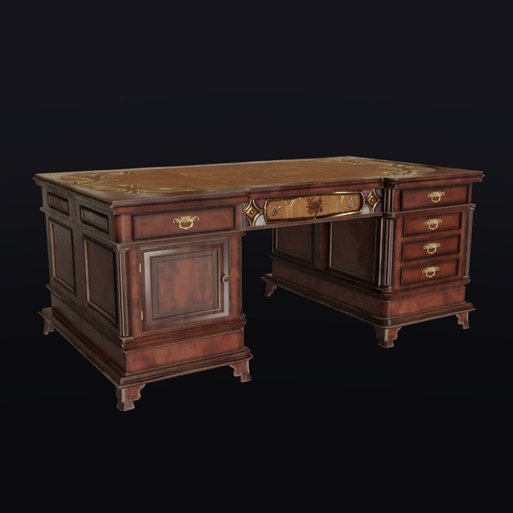 ArtStation - Antique Writing Desk - What Was Found at Ravenhill