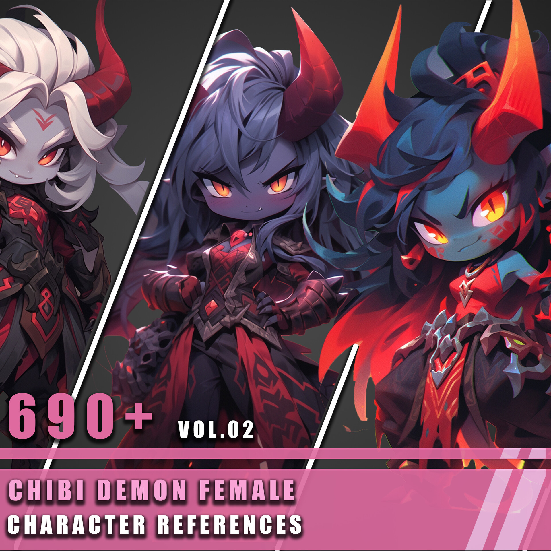 ArtStation - 690+ Chibi Demon Female - Character References Vol.02