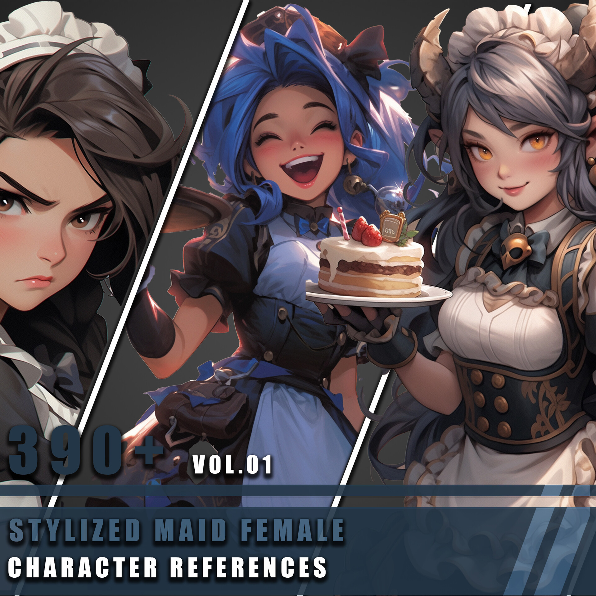ArtStation - 390+ Stylized Maid Female - Character References Vol.01