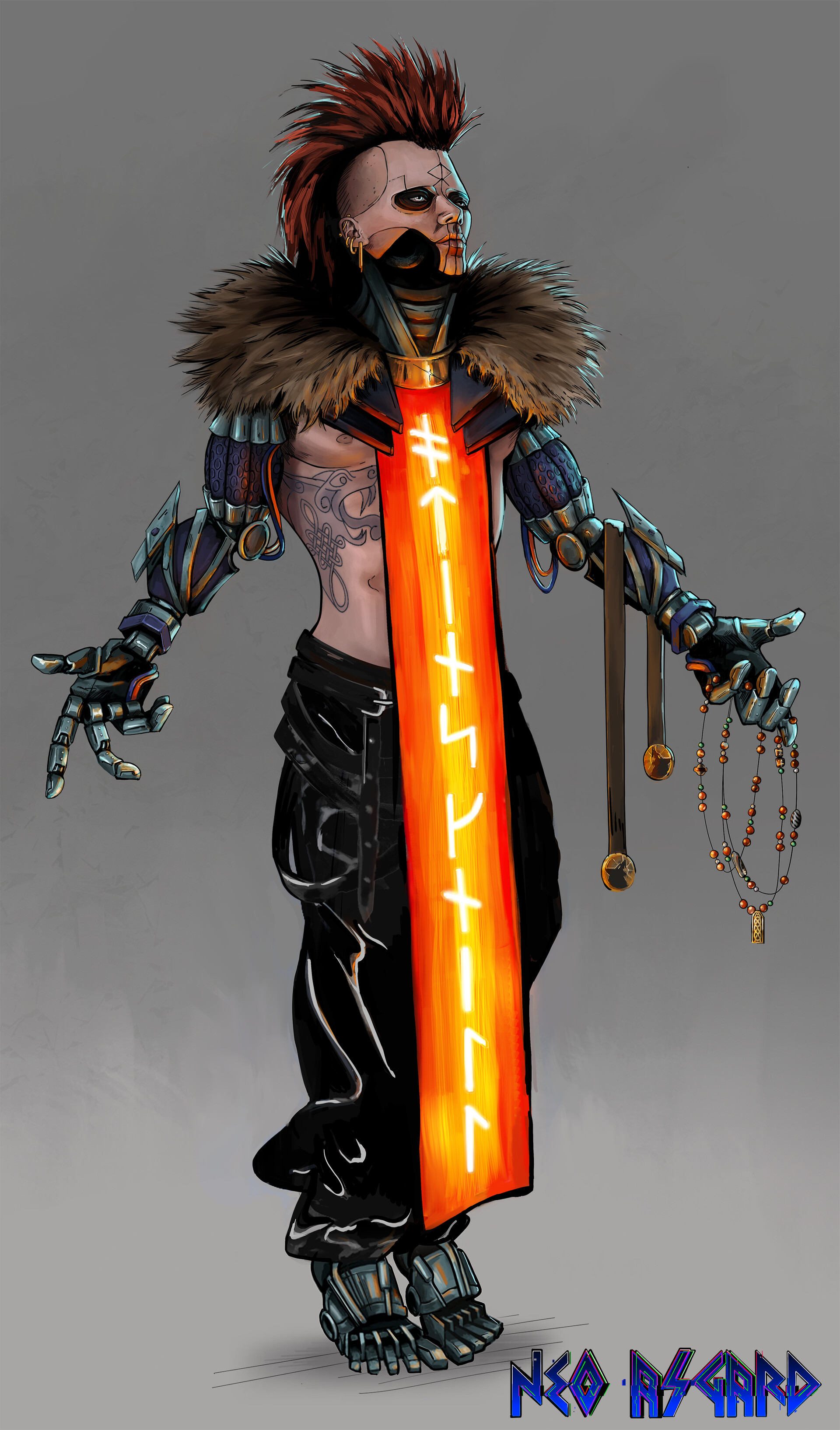 ArtStation - Cyberpunk Viking Concept - Cultist Leader