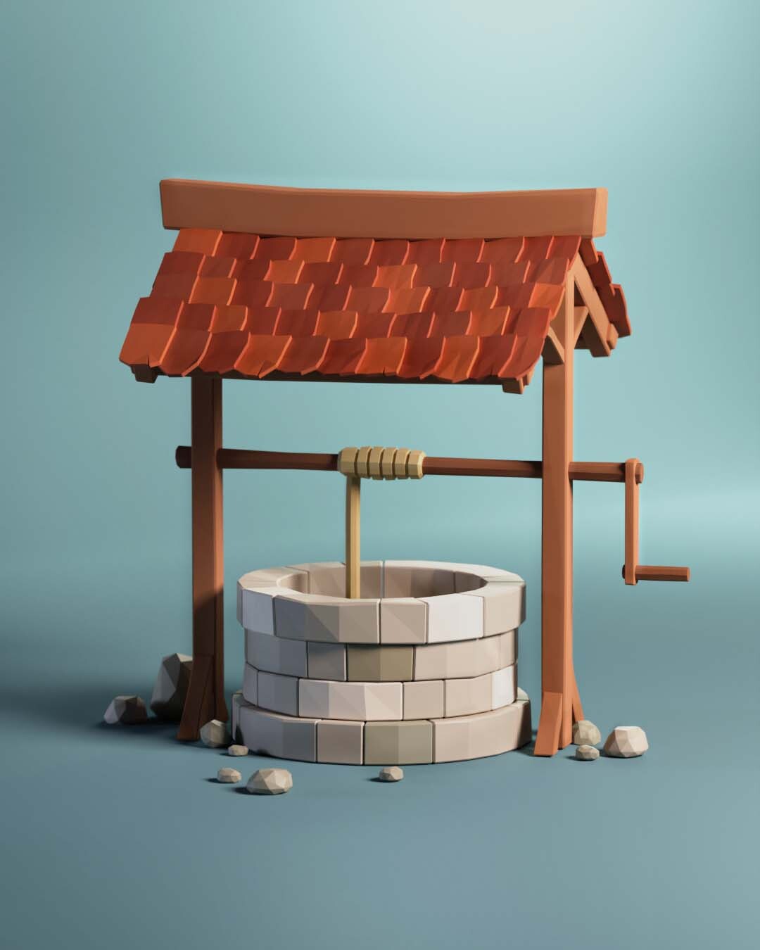 ArtStation - Low Poly Medieval Well