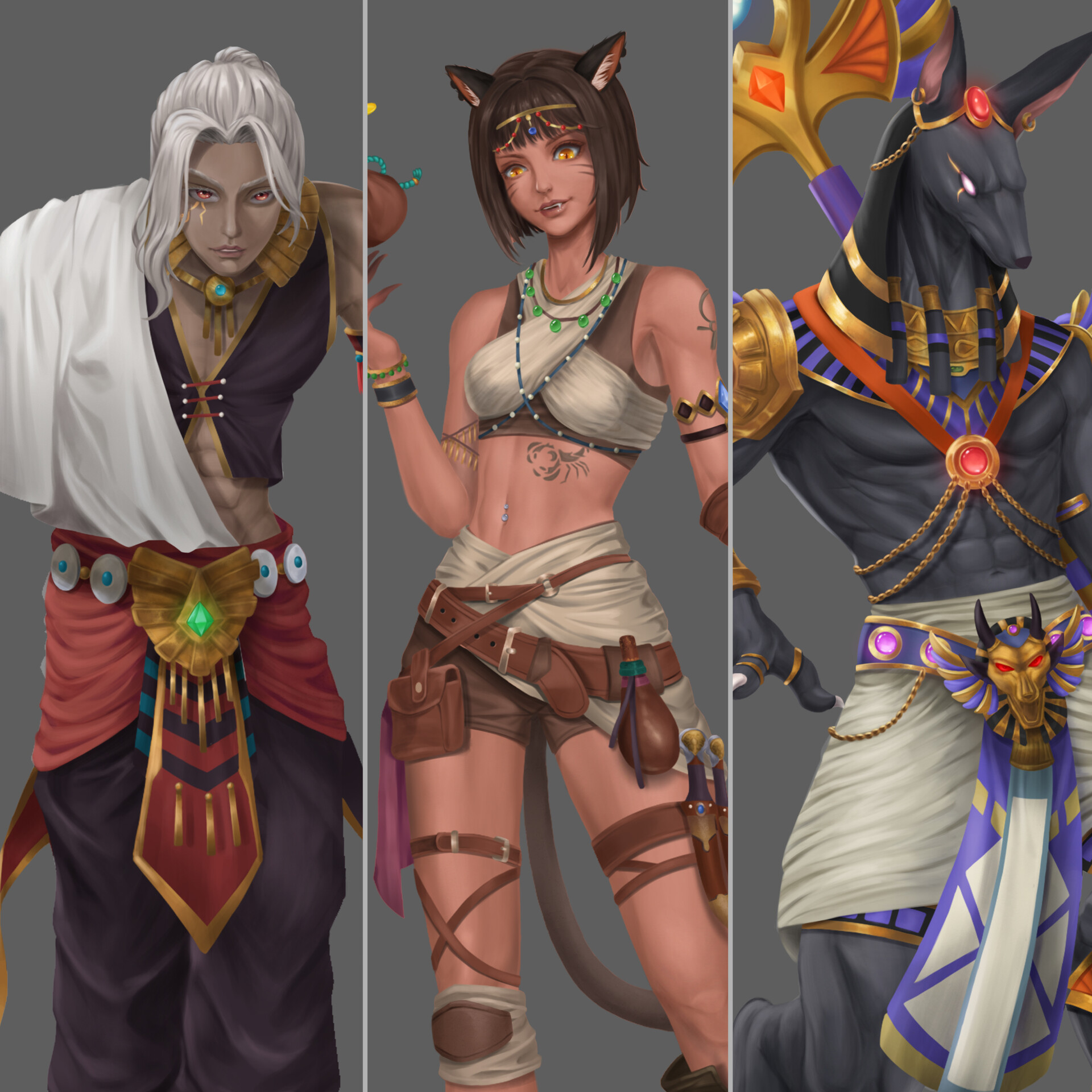 ArtStation - Egyptian fantasy character designs