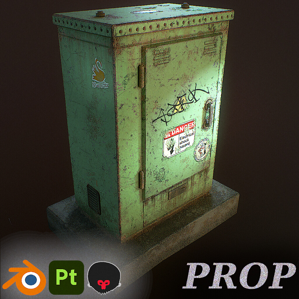 ArtStation - (Game Ready Prop) Weathered Electrical Utility Box