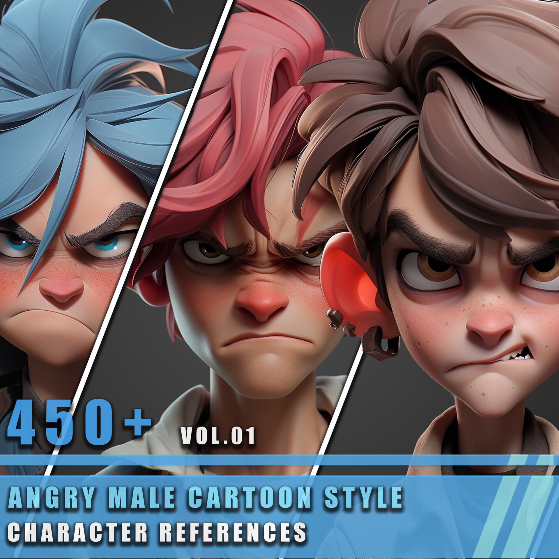 ArtStation - 450+ Angry Male Cartoon Style - Character References Vol.01
