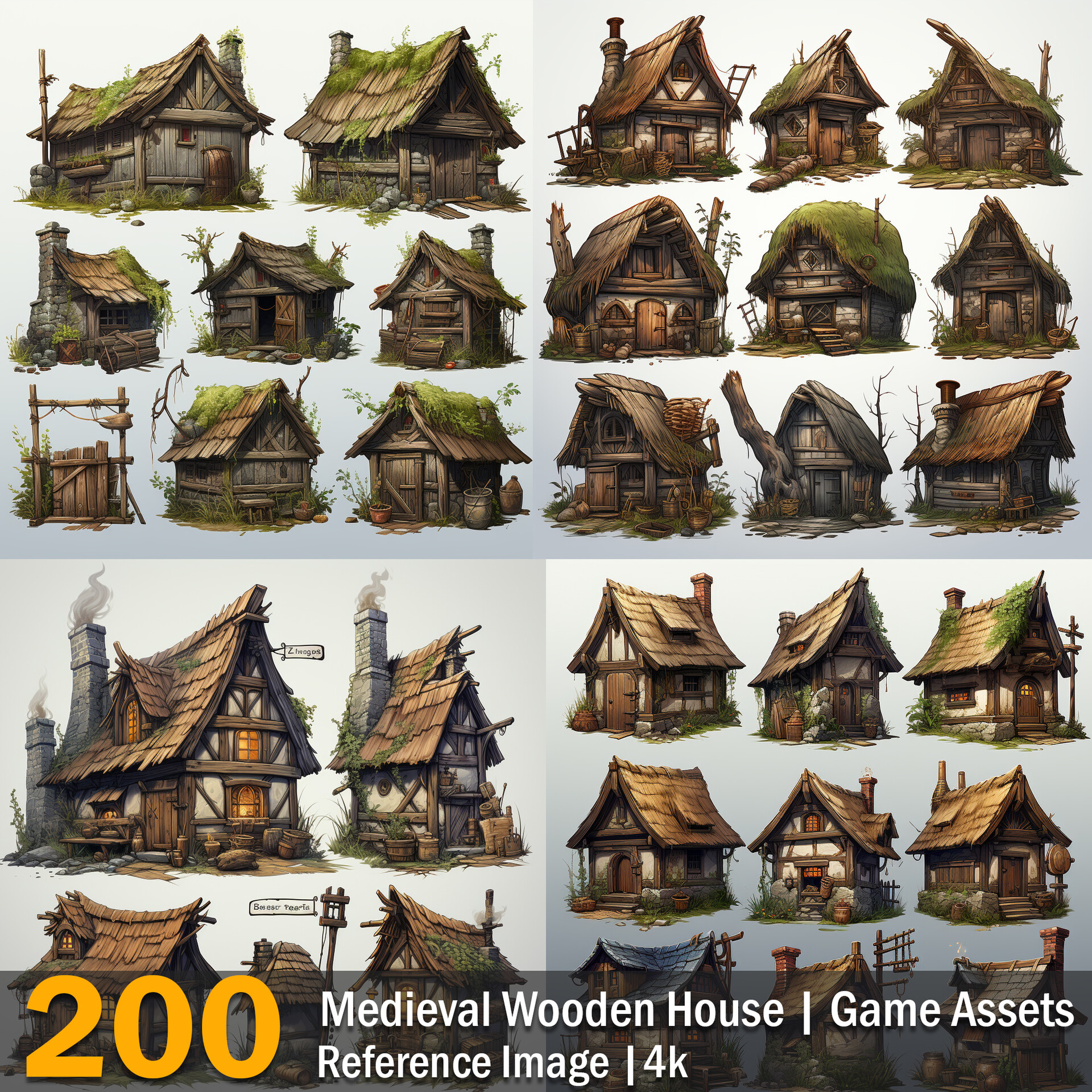 ArtStation - Medieval Wooden House | Game Assets | Reference Images | 4K