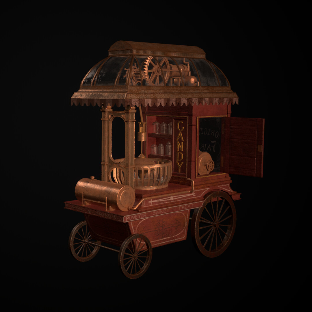 ArtStation - Old Fairy Floss Candy Cart