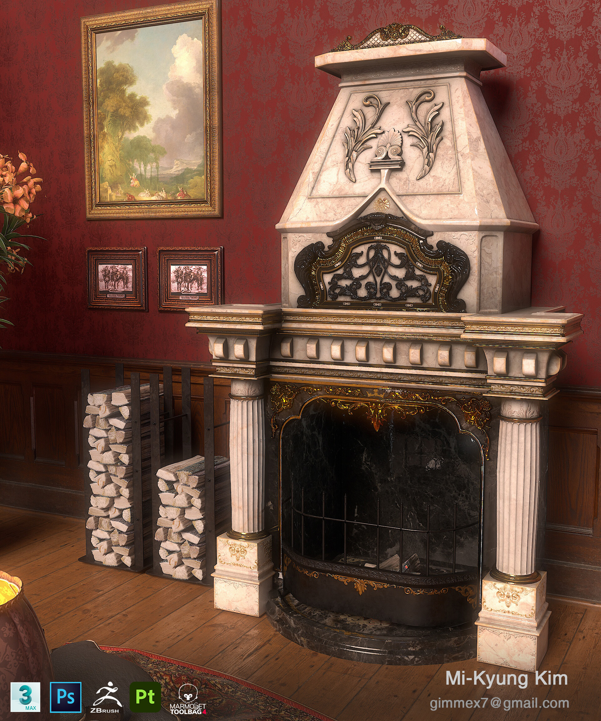 ArtStation - Fireplace Interior