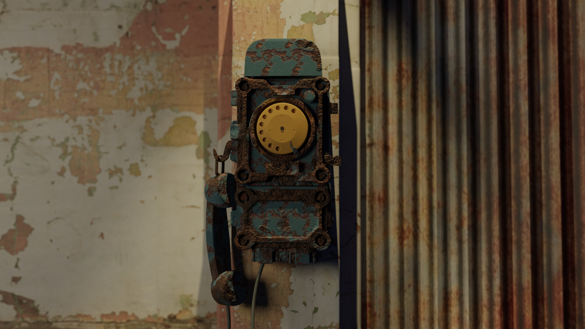 ArtStation - old rusted telephone