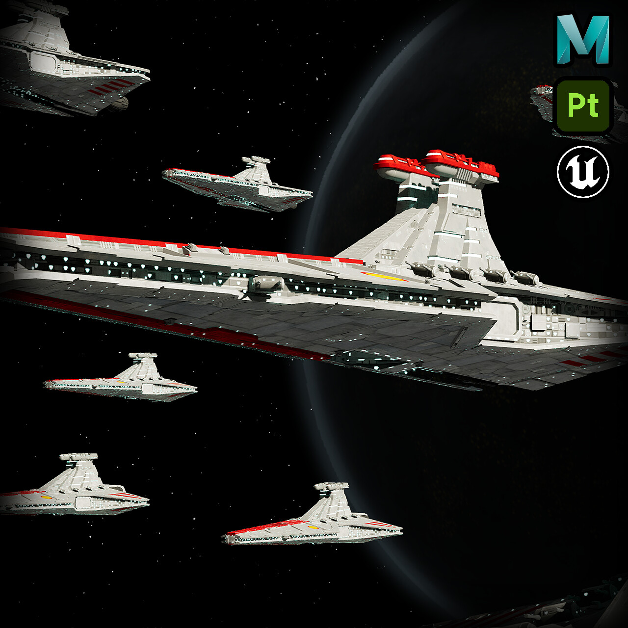 ArtStation - (Low-Poly) Venator Star Destroyer