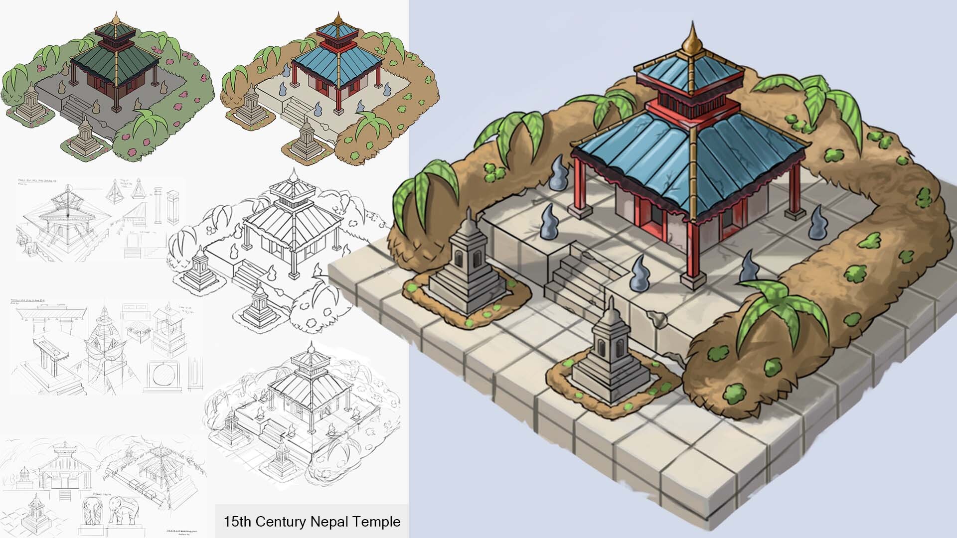 ArtStation - Nepal temple