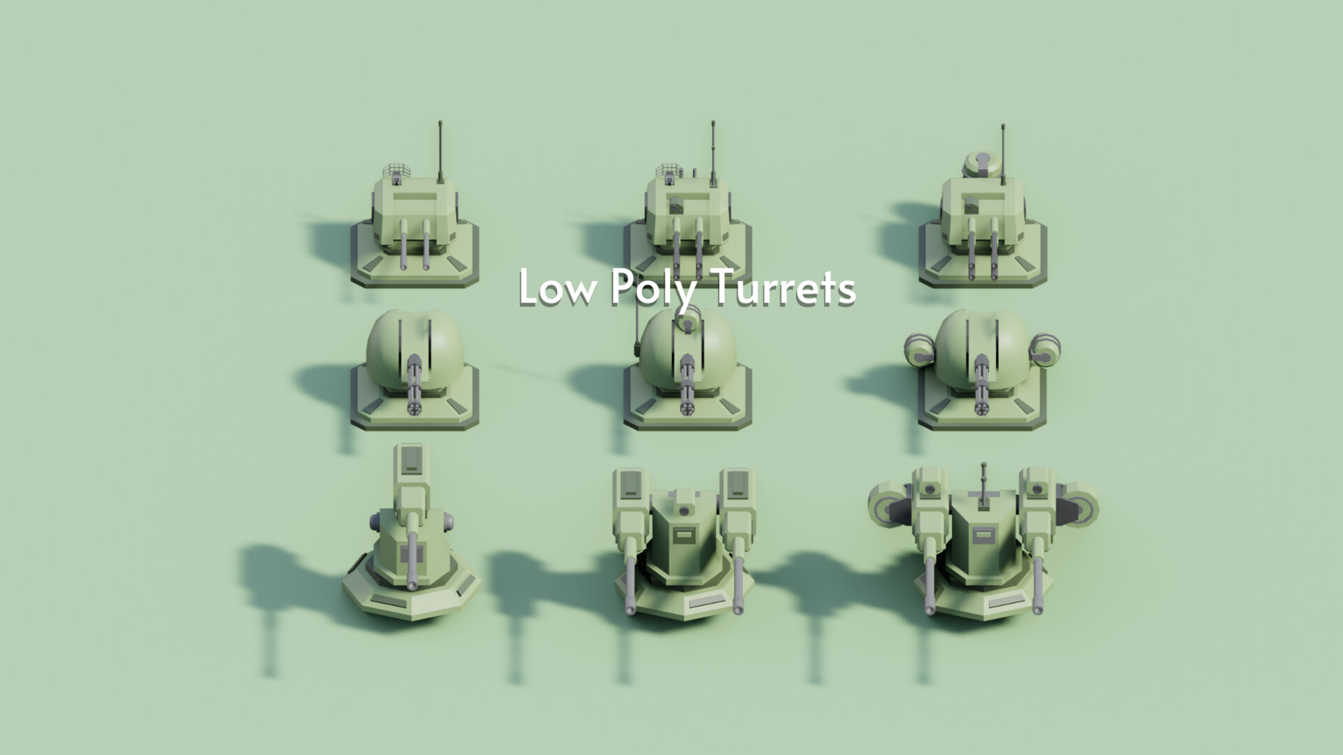 ArtStation - Low Poly Turrets