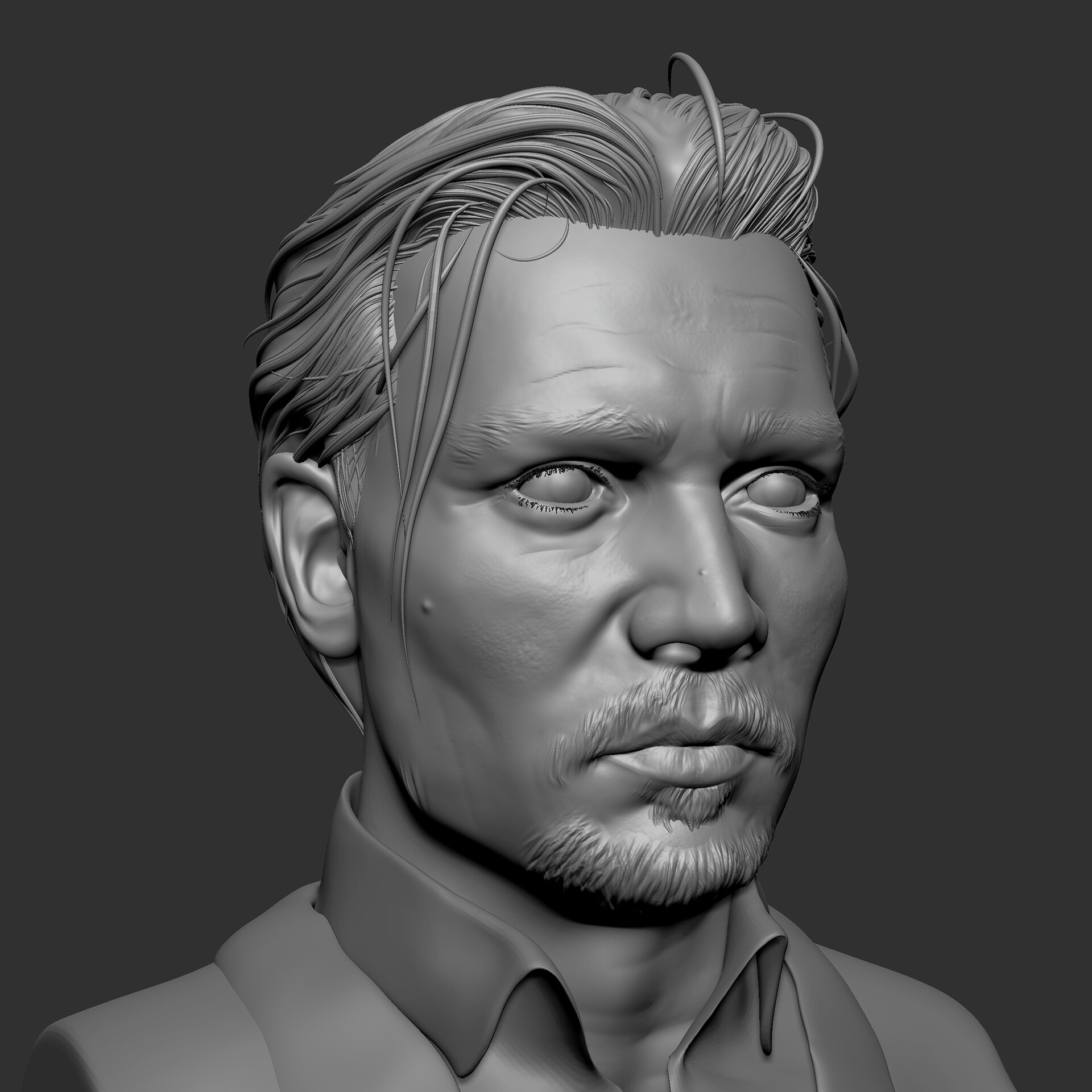 ArtStation - Johnny Depp face sculpt